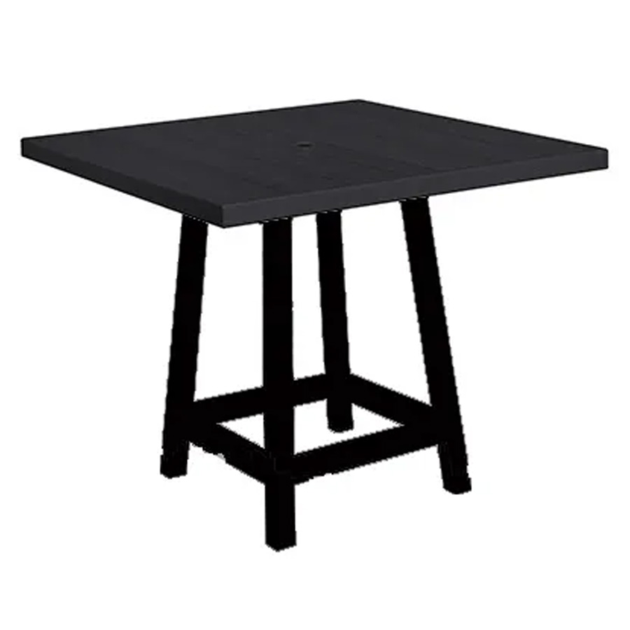 40" Square Pub Table, Black
