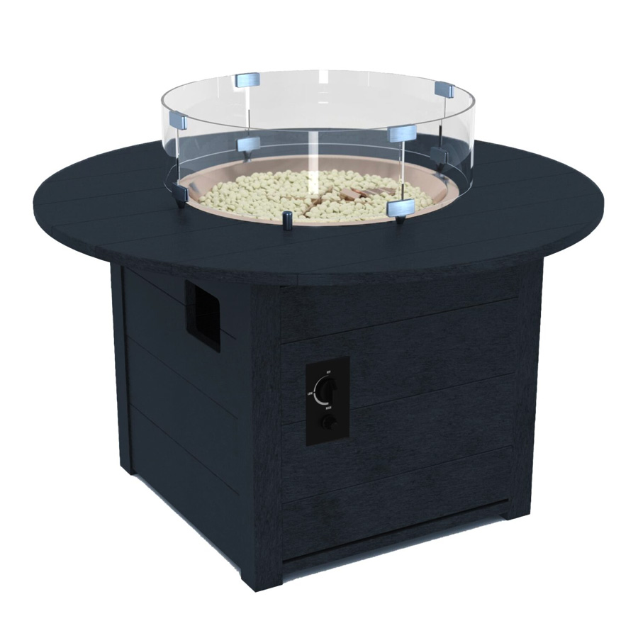 46" Round Fire Table, Black