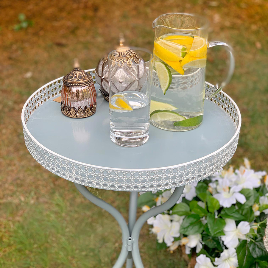 16" Blue Round Side Table | Pioneer Family Pools