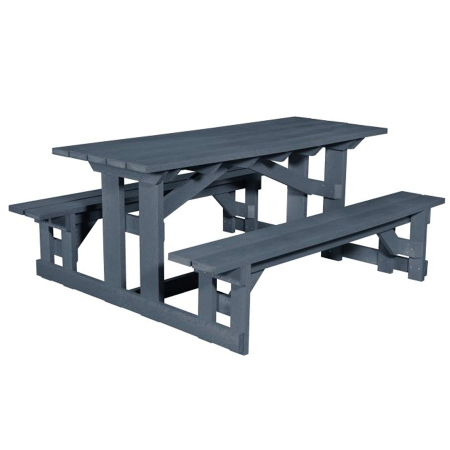 72" Rectangular Picnic Table Slate Grey