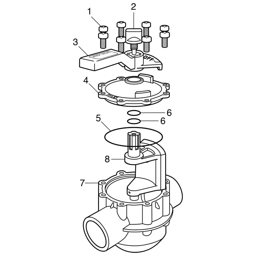 Neverlube Jandy Valve Parts Jandy Neverlube 3 Way Diverter Valve, 2.5"
