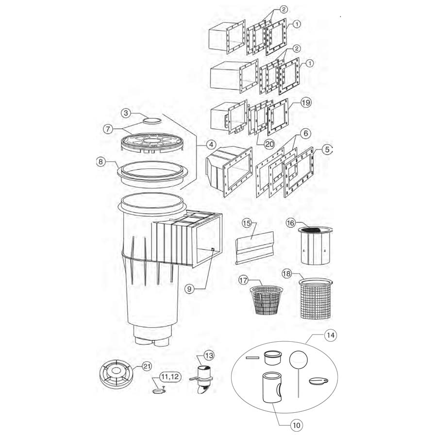 Pentair - Skimmer Parts - Admiral Skimmer