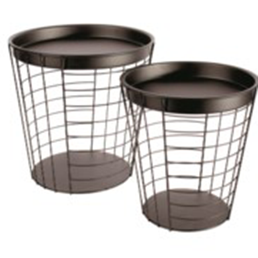 2 Black Metal Table Basket Set - Patio Accessories - Pioneer Family Pools